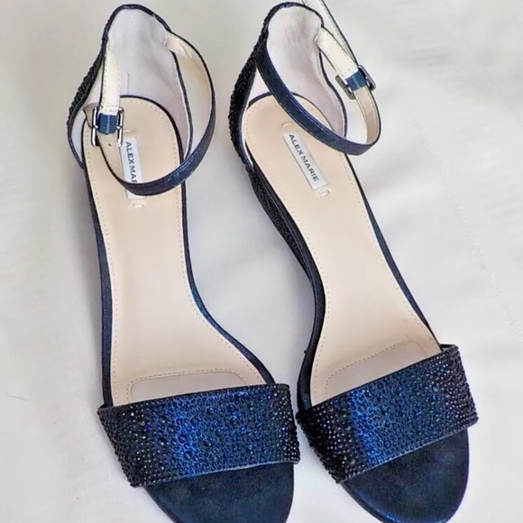 Alex Marie | Shoes | Nwt Alex Marie Mairithree Blue Moon Strappy Wedge Sandals | Poshmark